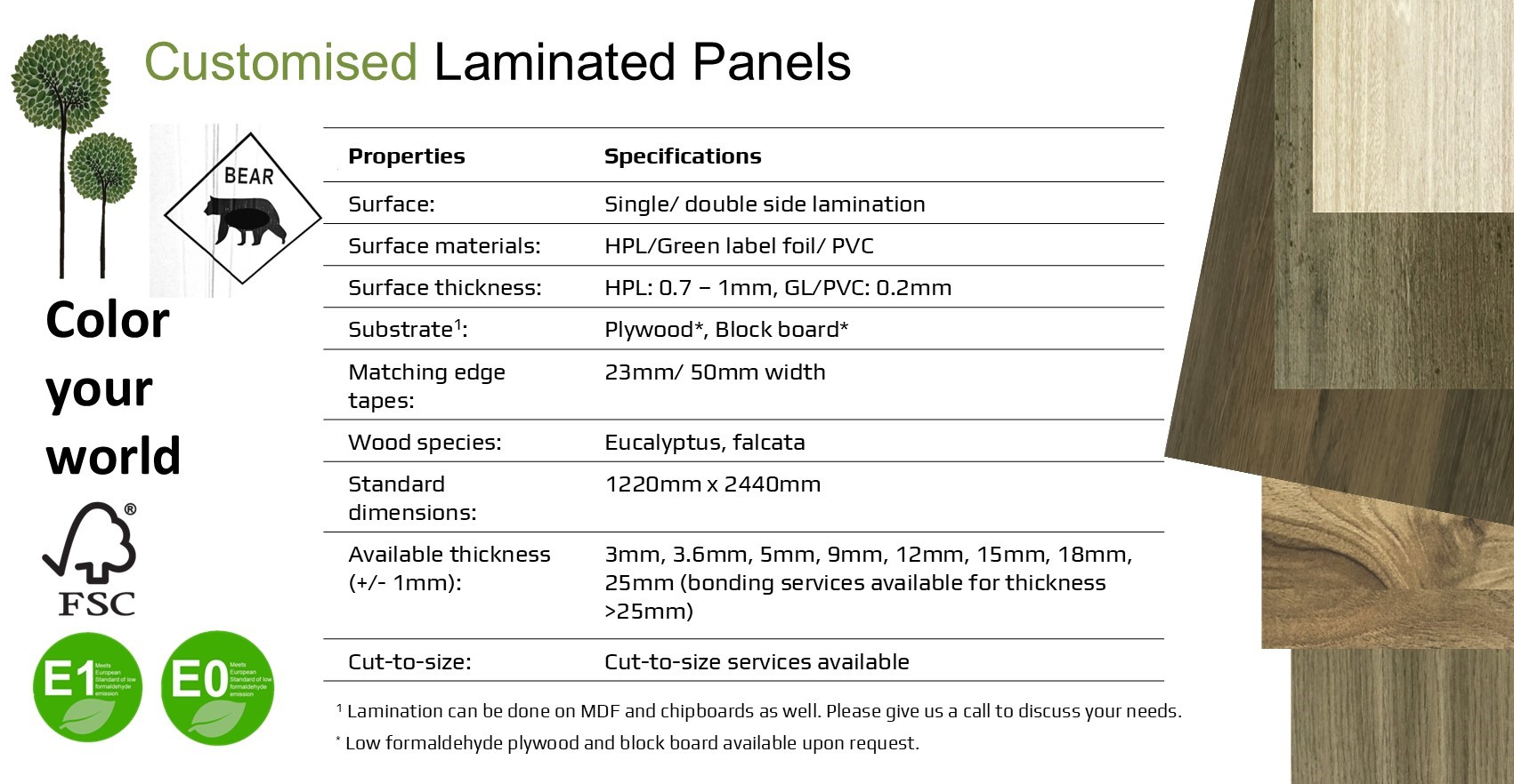 Laminated panels | SwG
